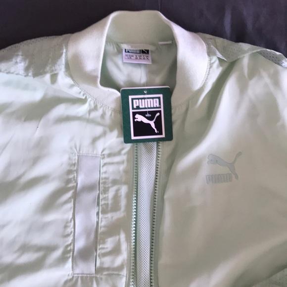 Puma | Jackets & Coats | Nwt Light Green Puma Bomber Jacket | Poshmark